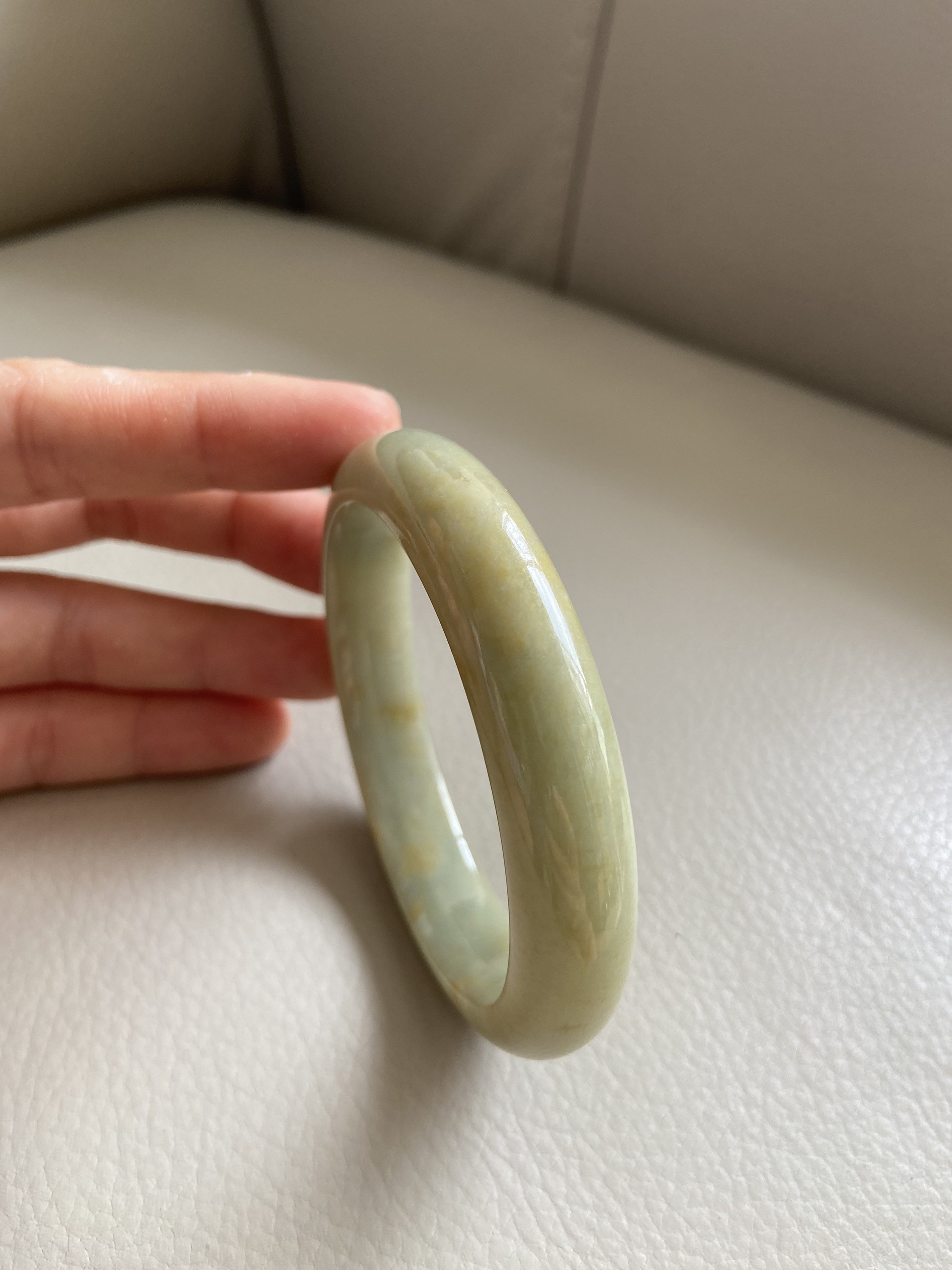 Jade Bangle 58.7mm 2.31 Round Shape Light Green with | Etsy