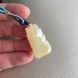 Nine-tailed Fox Jadeite Jade Pendant for Necklace, Yellow Brownish ...