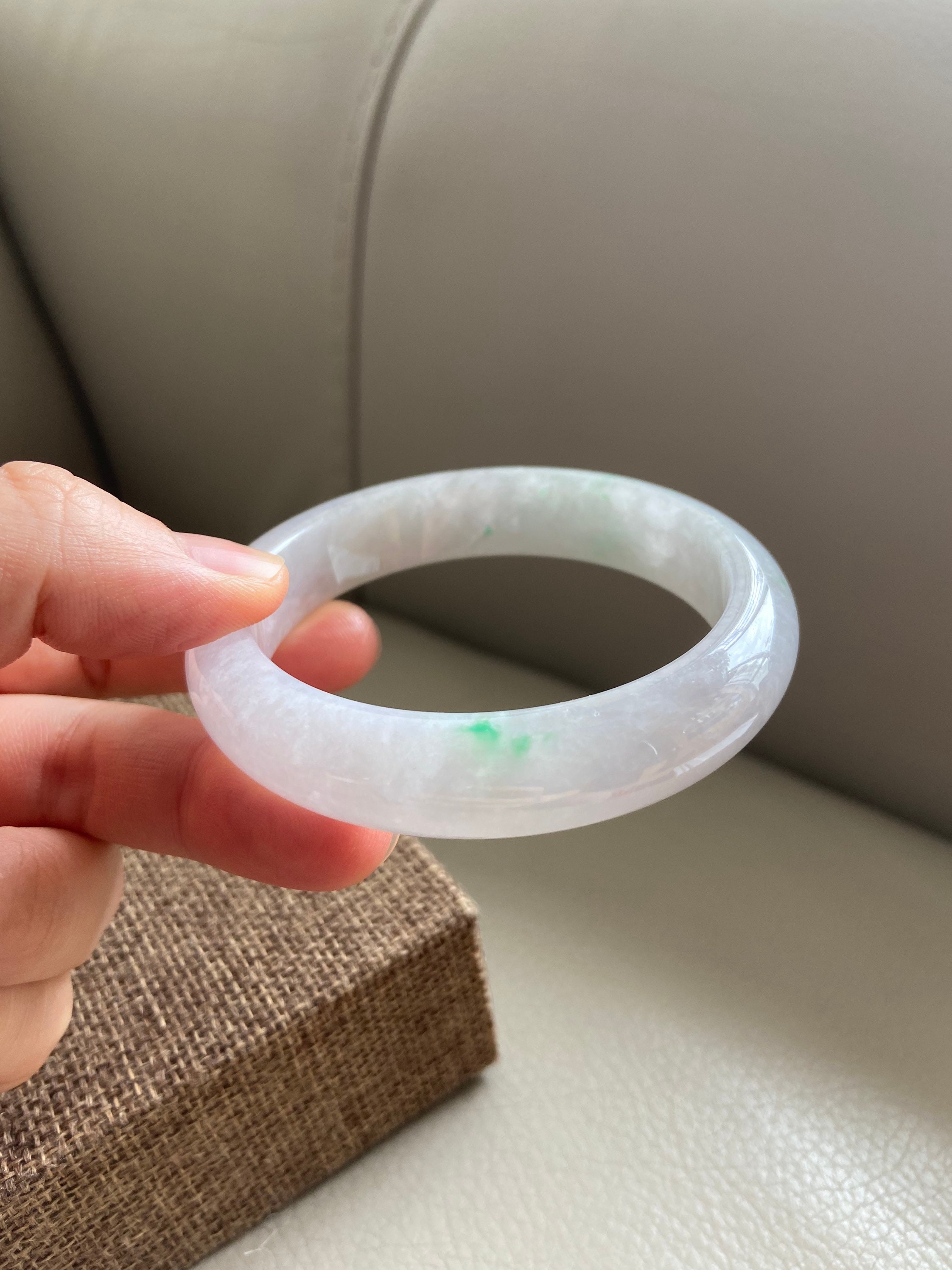 Jade Bangle 56.7mm 2.23 Round Shape Light Green - Etsy