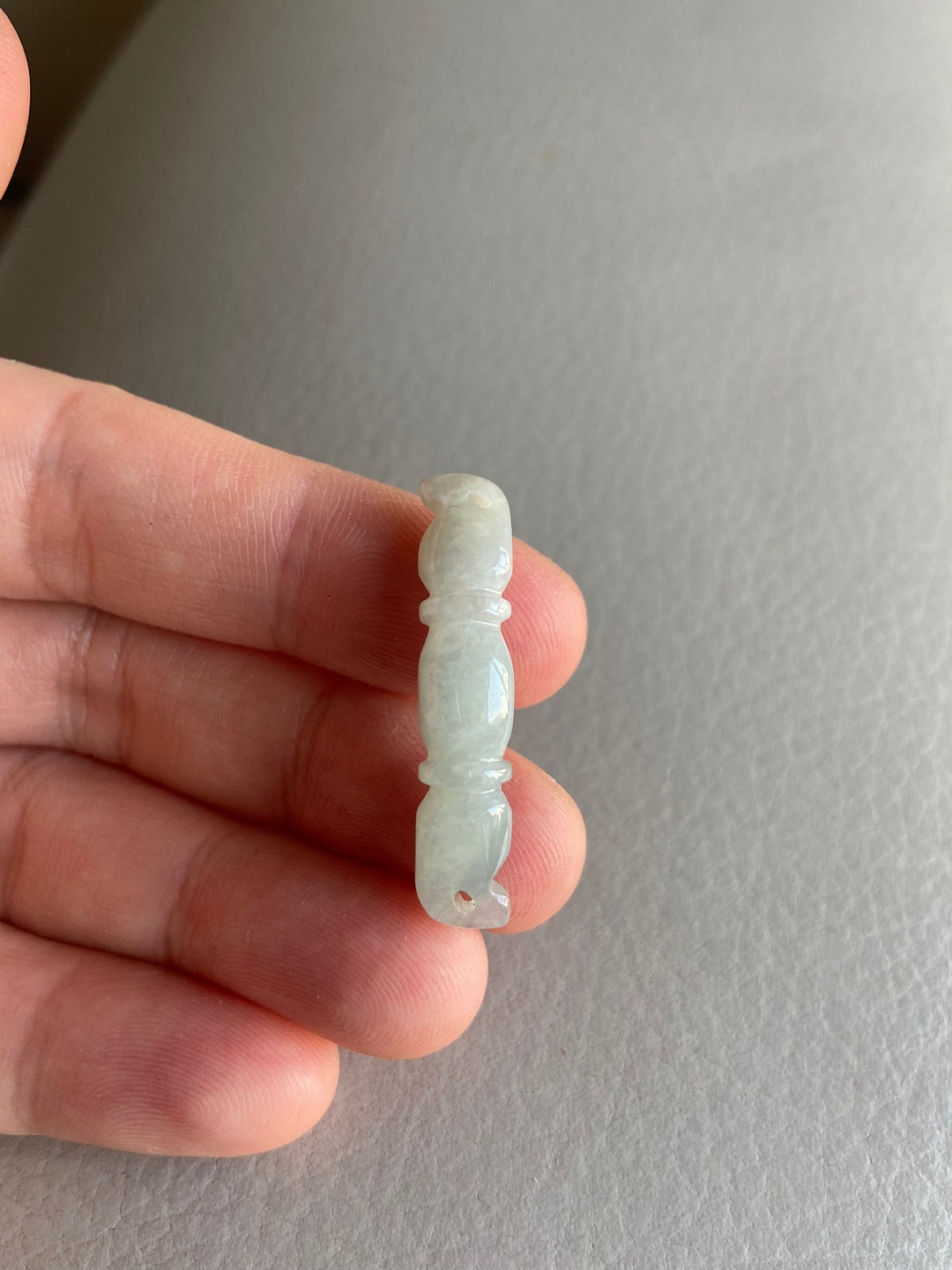 Bamboo Jadeite Jade Pendant, Light Green, Untreated Natural Grade A ...
