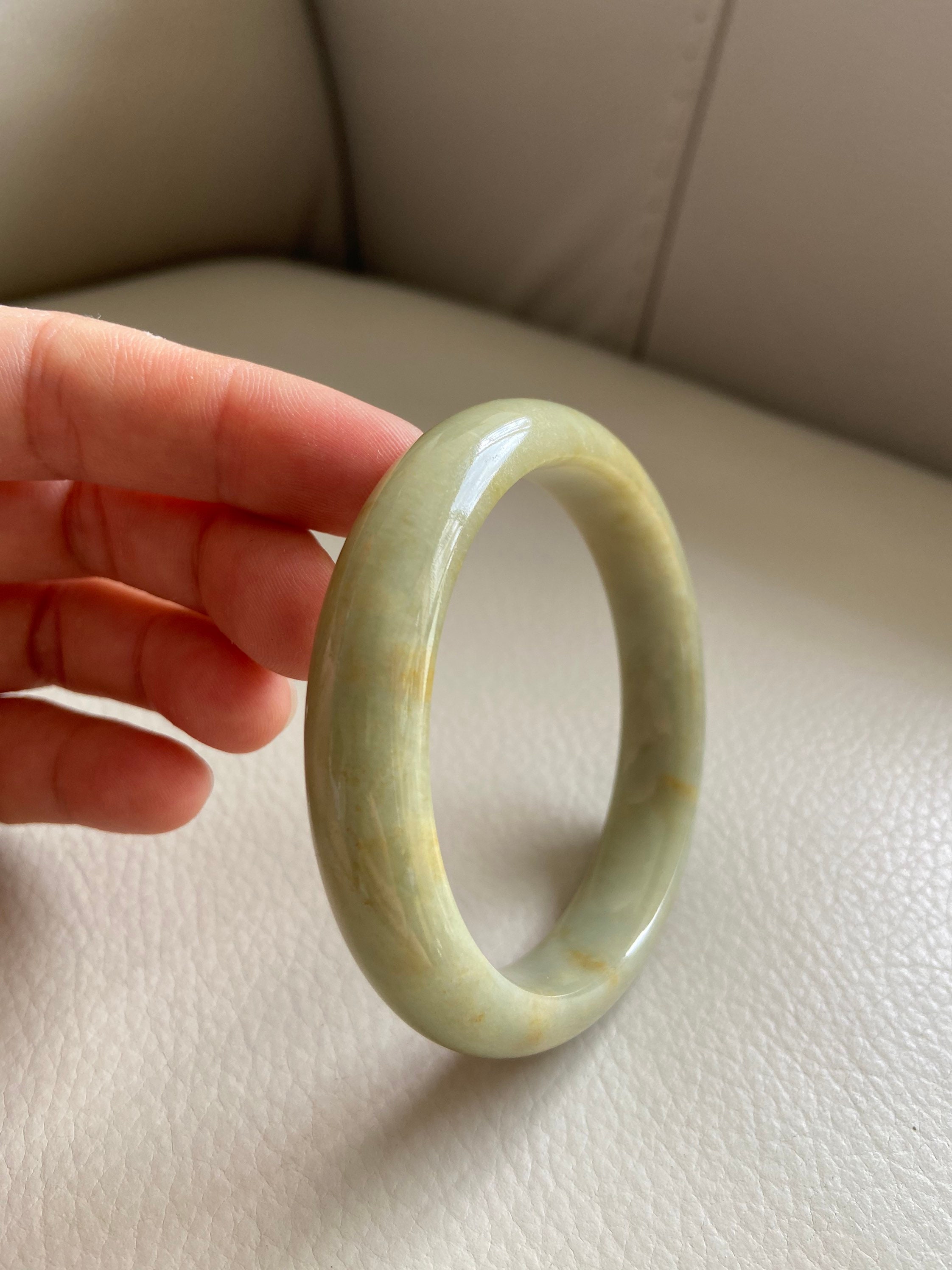 Jade Bangle 58.7mm 2.31 Round Shape Light Green With - Etsy UK
