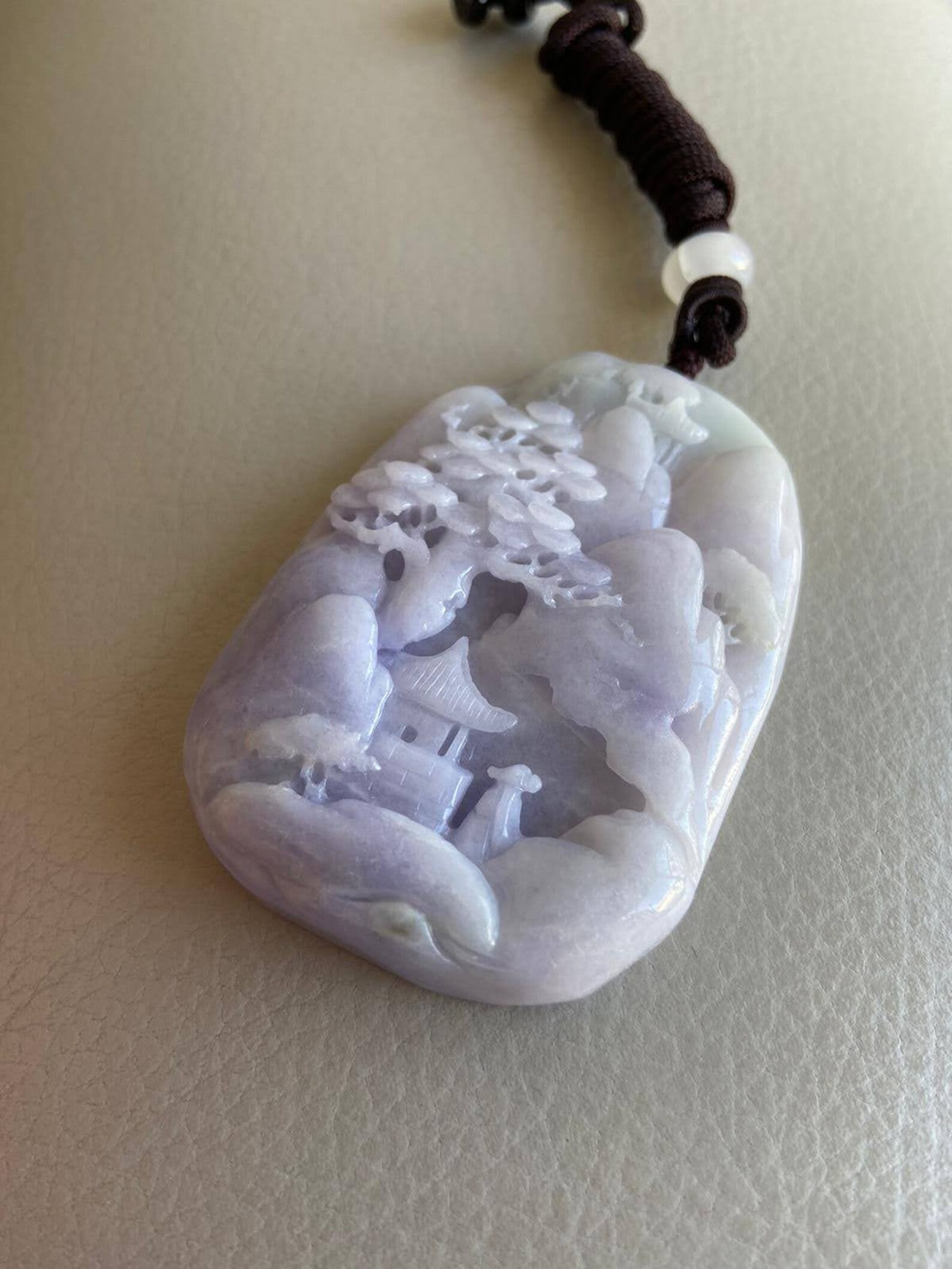 Carved Landscape Jadeite Jade Pendant Chinese Style Scenery - Etsy
