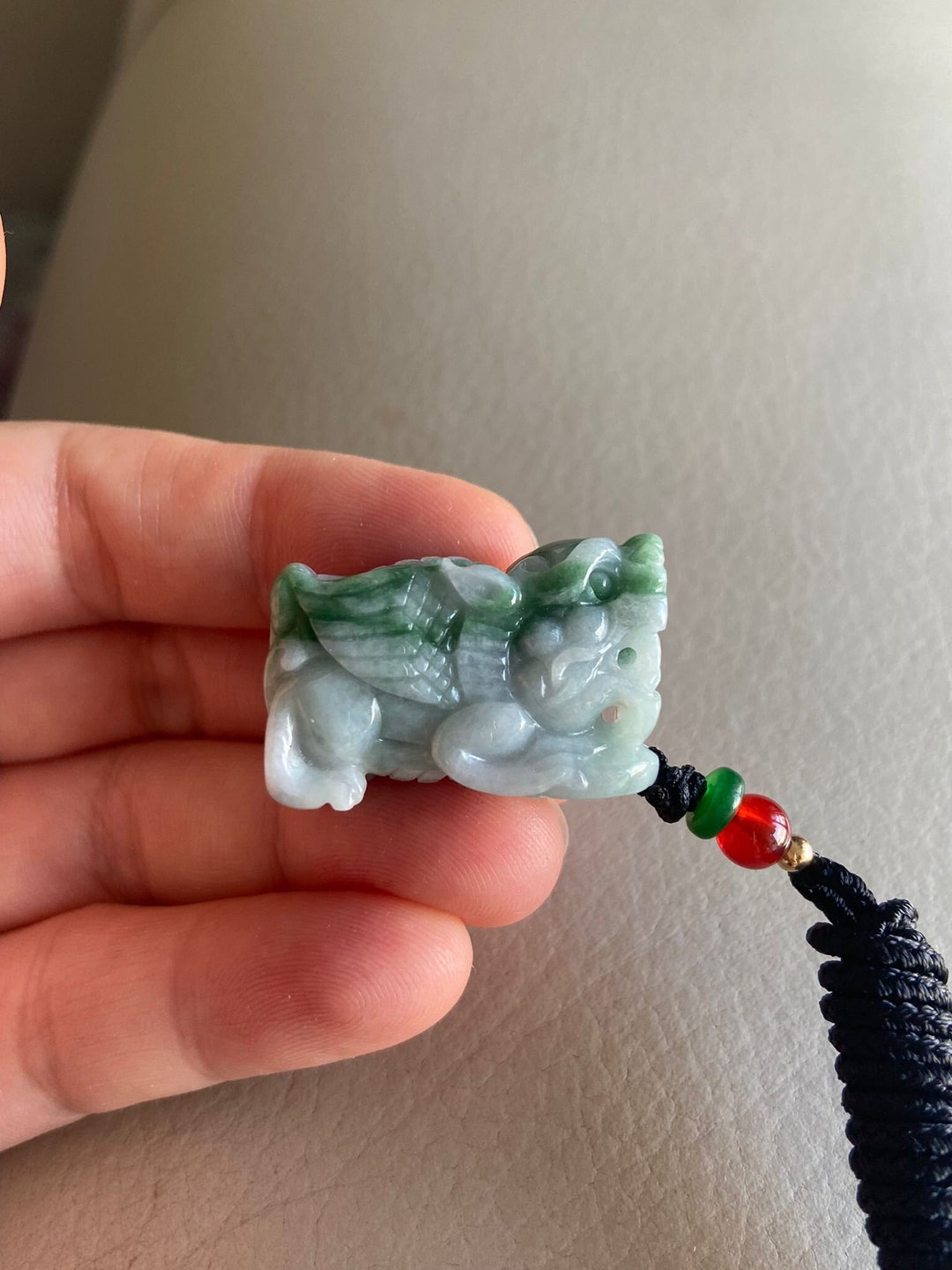 Chinese Pixiu (貔貅) Jadeite Jade Pendant, Light Green, Natural Grade A ...