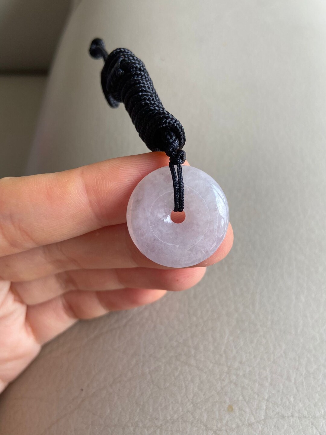 Jadeite Jade Donut Pendant, Light Lavender, Natural Grade A Jade, Burma ...