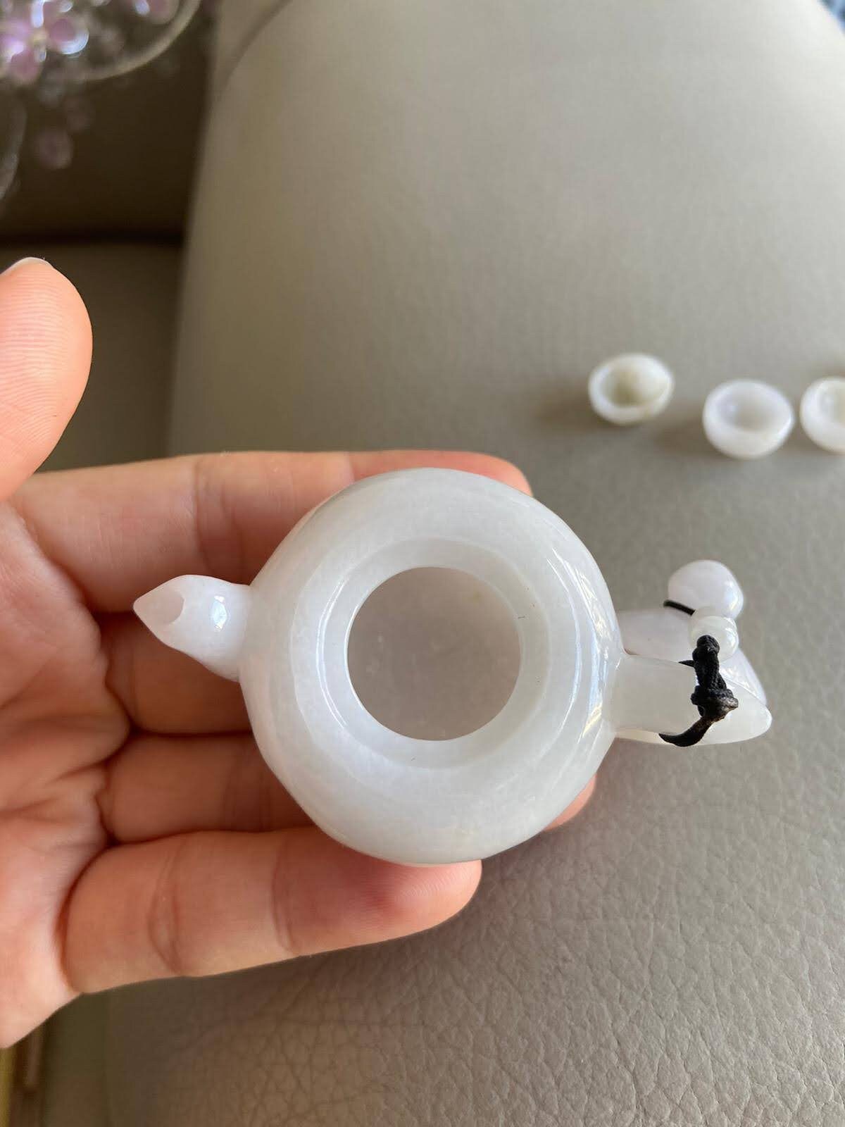 Jadeite Tea Pot Set Hand Carved Chinese Antique Natural - Etsy