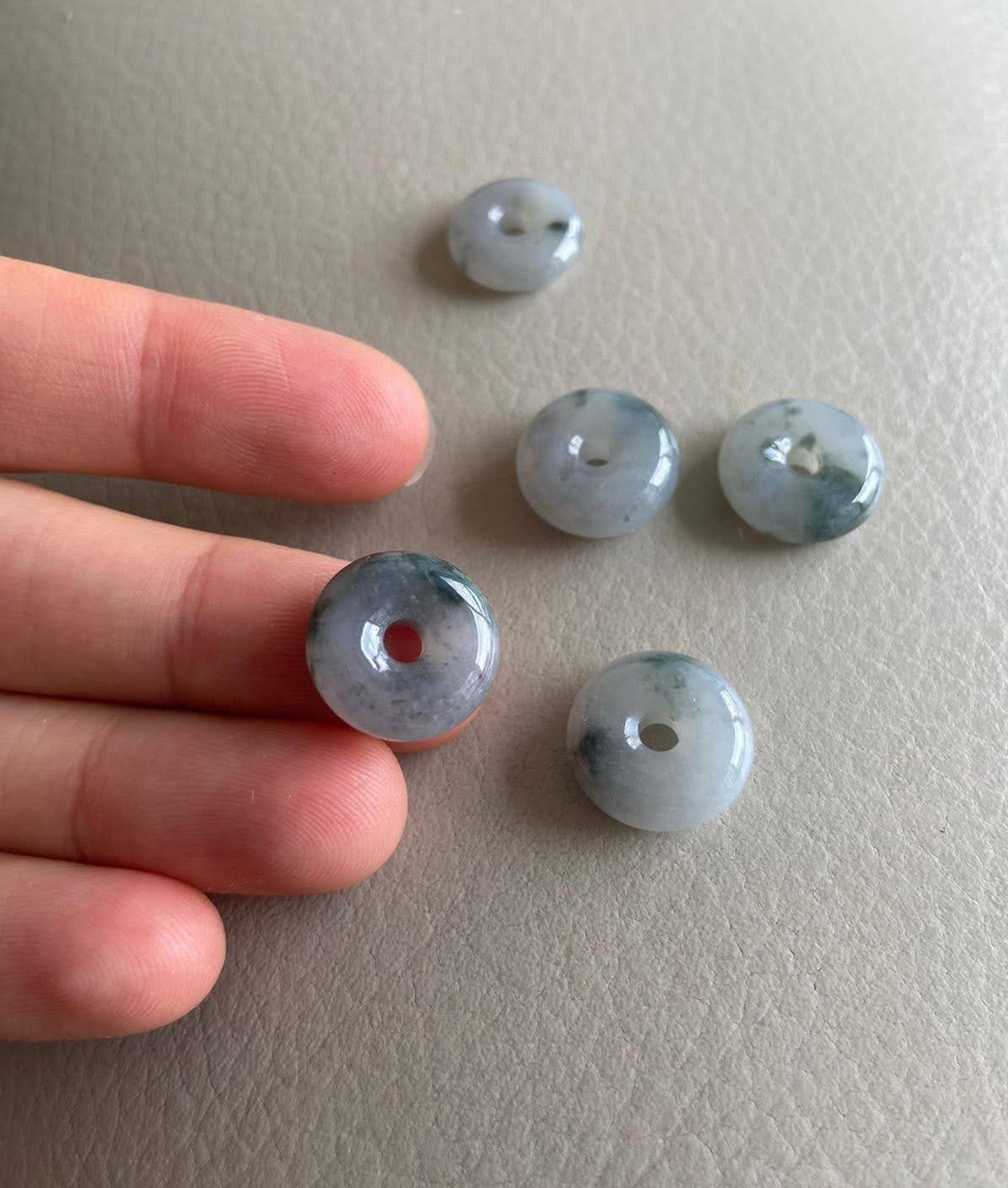 Jadeite Jade Donut Pendant, Smoky Gray, USD60 Each per Bead ...