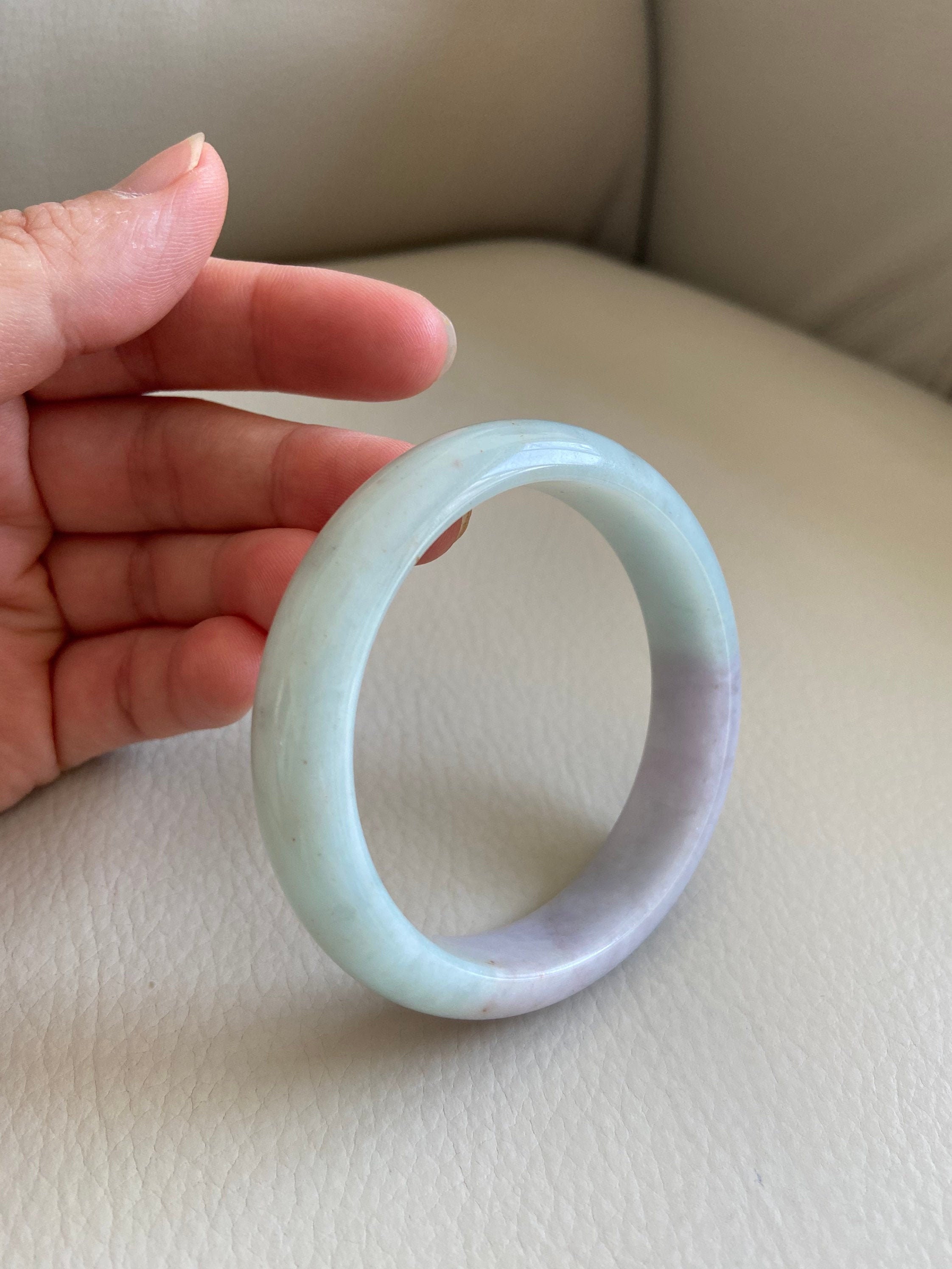 Jade Bangle 56.9mm 2.24 Round Shape Light Lavender & - Etsy UK