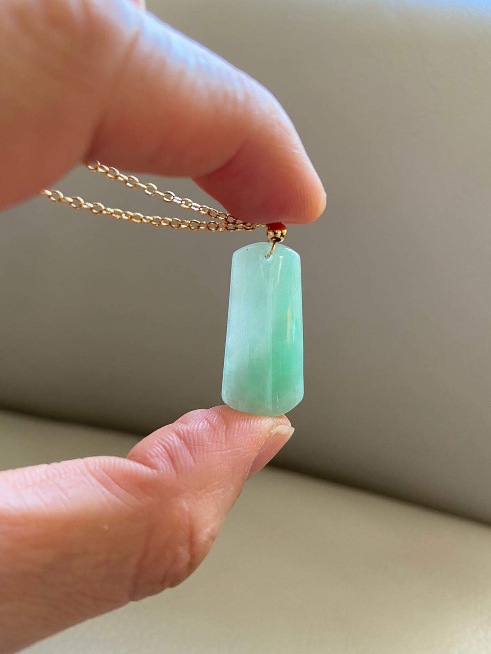 Apple Green Jadeite Jade Pendant with 925 silver bail & | Etsy