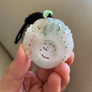 Goat Jadeite Jade Pendant, Light Green & Yellow, Natural Grade A Jade ...