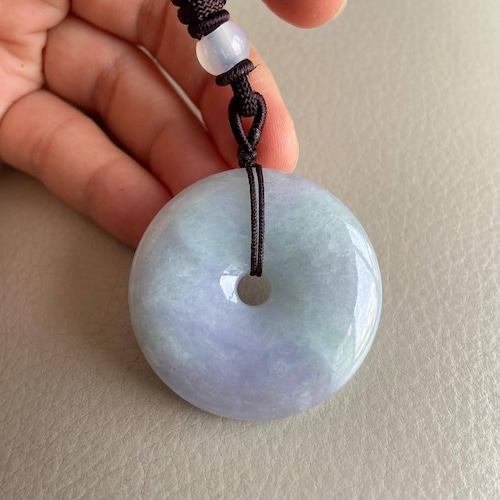 Jadeite Jade Donut Pendant Light Lavender Certified Natural | Etsy