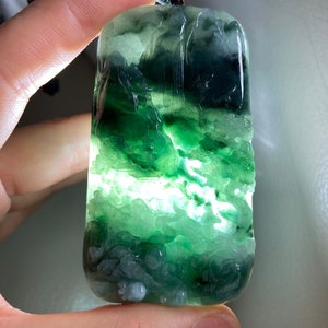Carved Landscape Jadeite Jade Pendant, Green, Bridge Mountain Tree ...