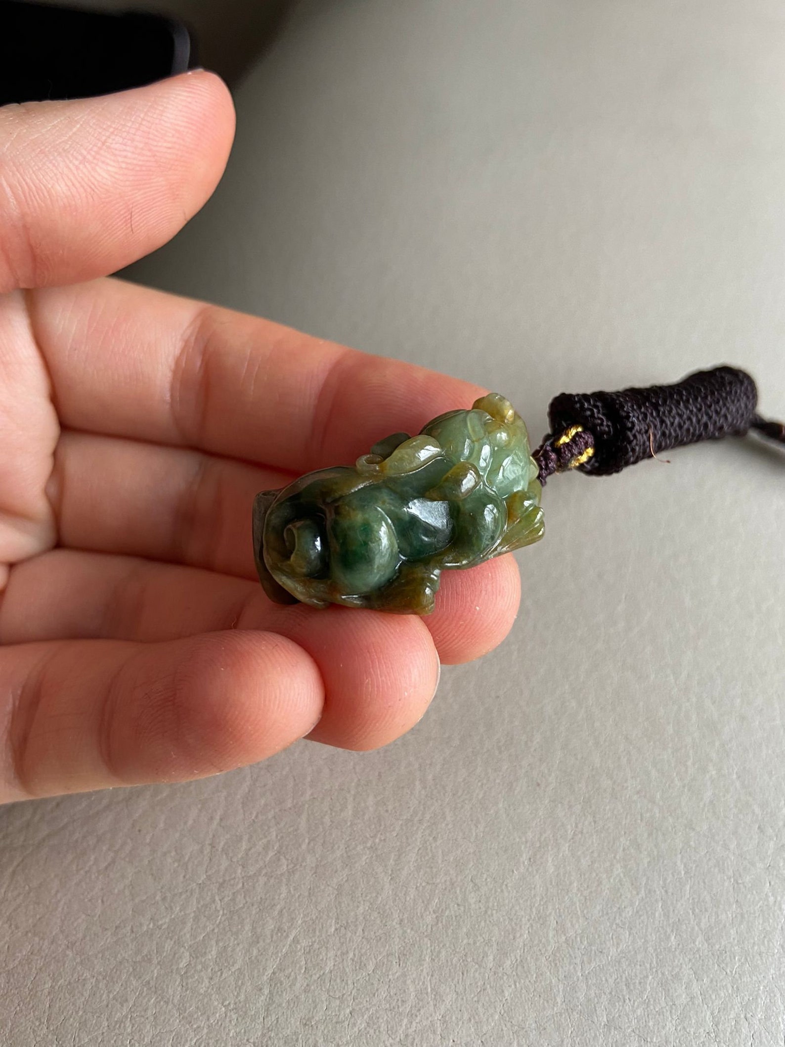 Chinese Pixiu (貔貅) Jadeite Jade Pendant, Green, Natural Grade A Jade ...