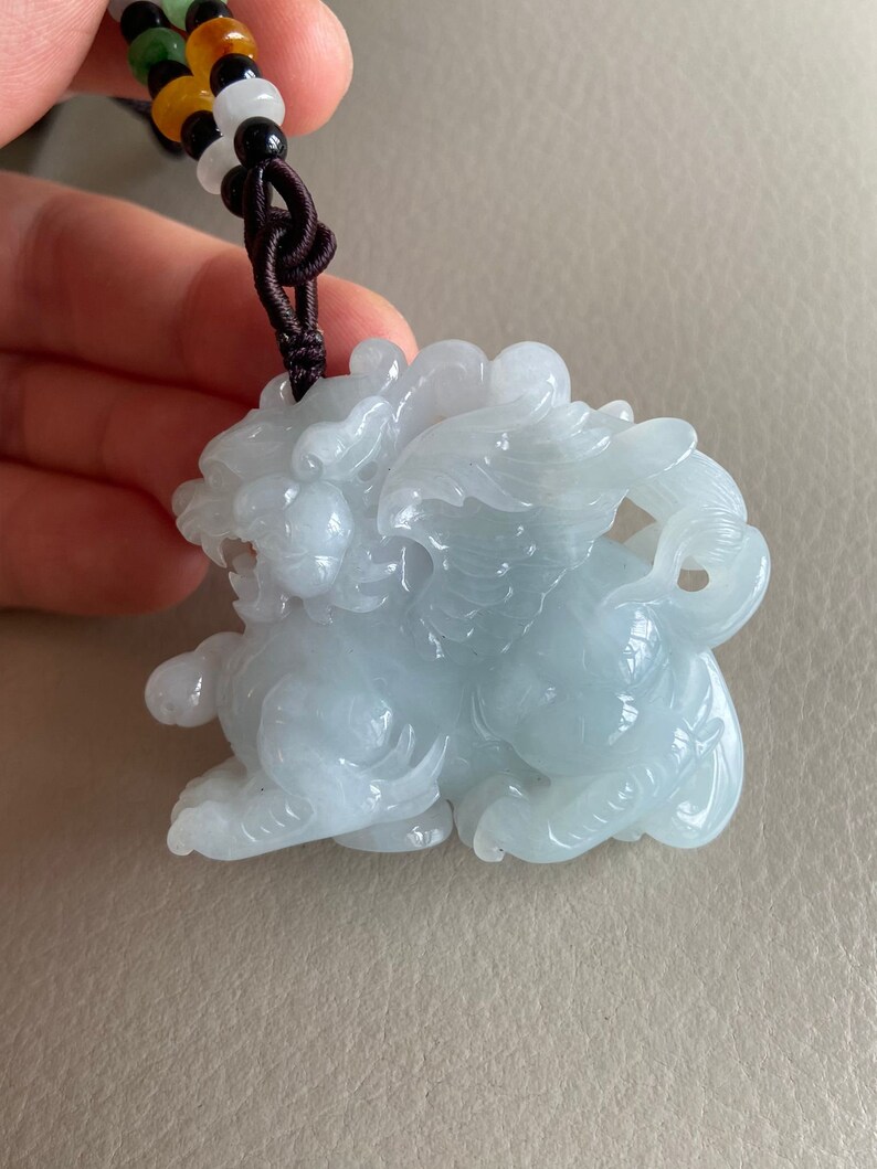 Chinese Pixiu 貔貅 Jadeite Jade Pendant Light Green Natural - Etsy