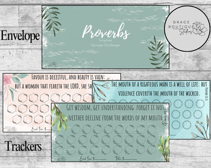 Scripture Saving Tracker Set of 3 | A6 Binder | Proverbs | Bible Verse ...