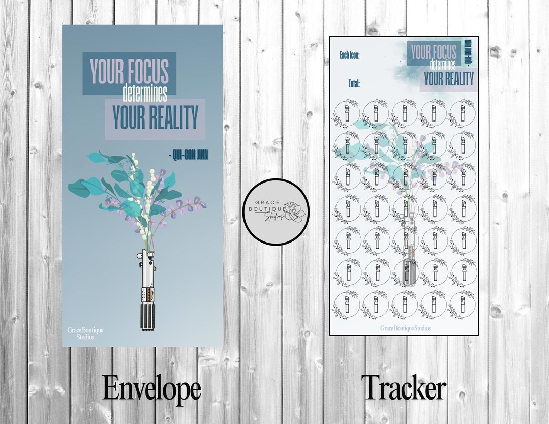 Lightsaber Flower Saving Tracker & Handmade Envelope | Star Wars | A6 ...