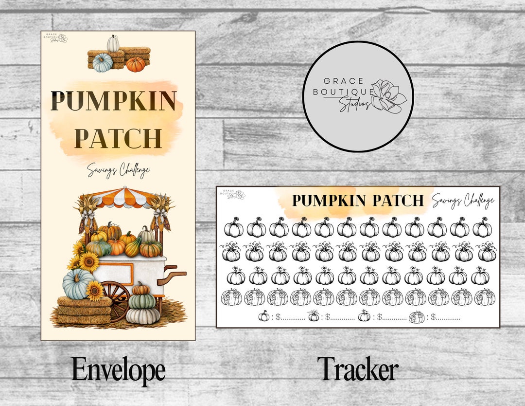 Pumpkin Patch Saving Challenge Bundle | Envelope, Tracker, Matching ...