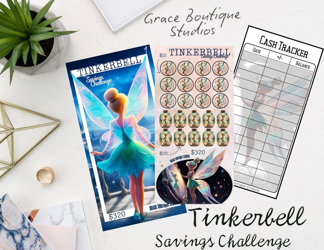 Tinkerbell Saving Bundle | Envelope OR Dashboard, Challenge, & Budget ...