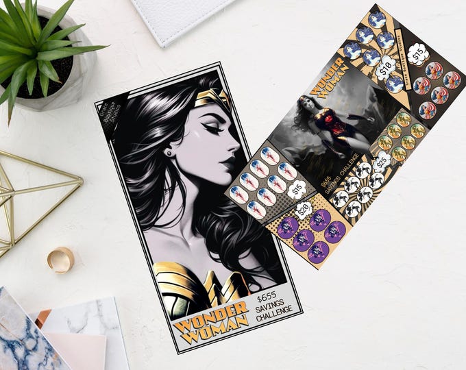 Wonder Woman Saving Challenge | Envelope, Tracker & Budget Tracker ...