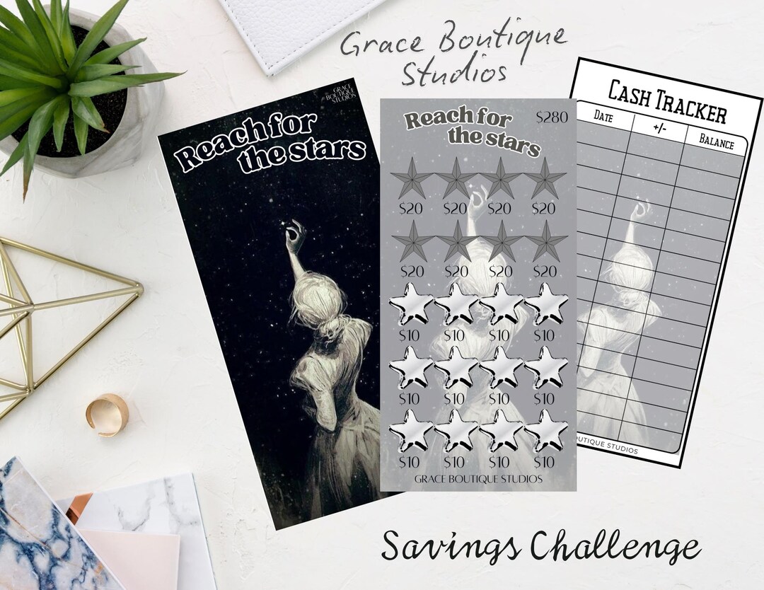 Reach for the Stars Saving Challenge Bundle | Envelope and Tracker ...