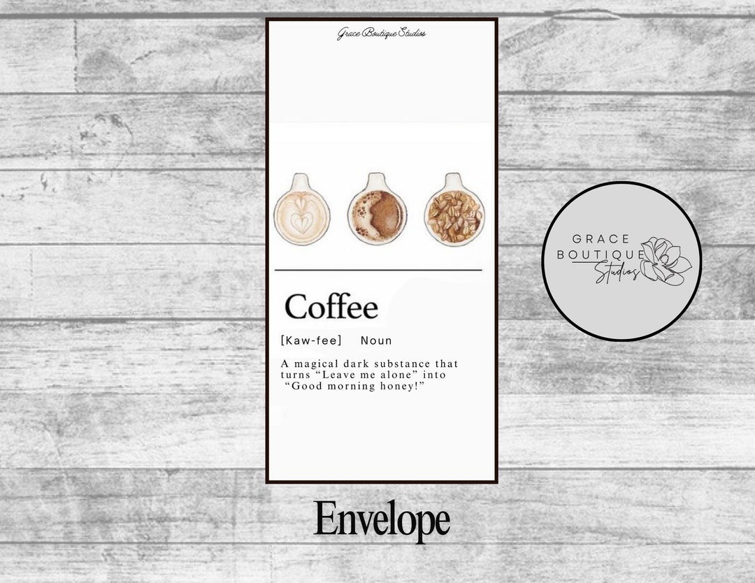 Coffee! Cash Stuffing Envelope | A6 Binder Handmade Envelope | Finance ...