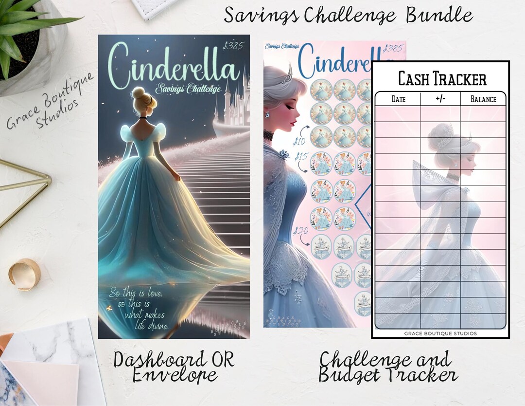 Princess Cinderella Saving Challenge | Envelope OR Dashboard, Challenge ...
