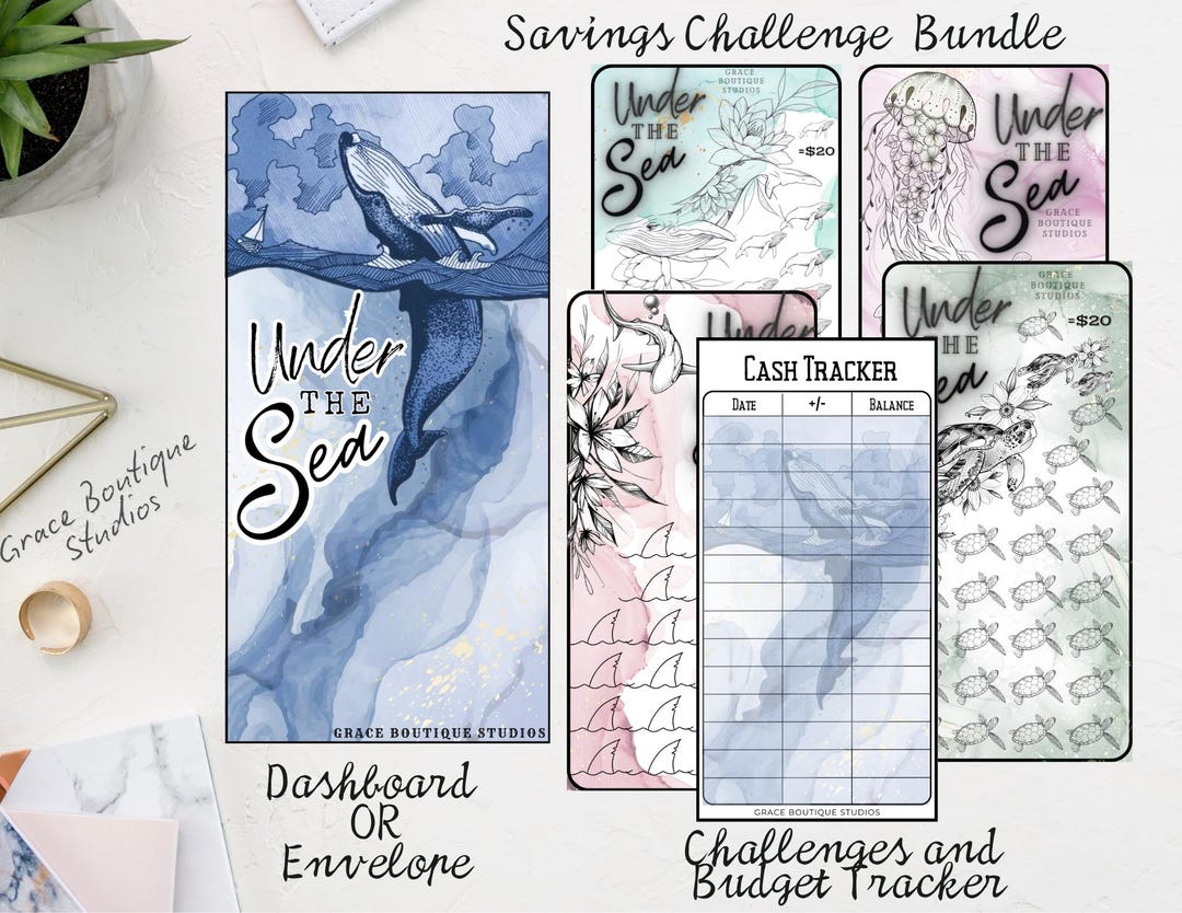 Under the Sea Saving Challenge Bundle | 4 Saving Challenge, Envelope or ...