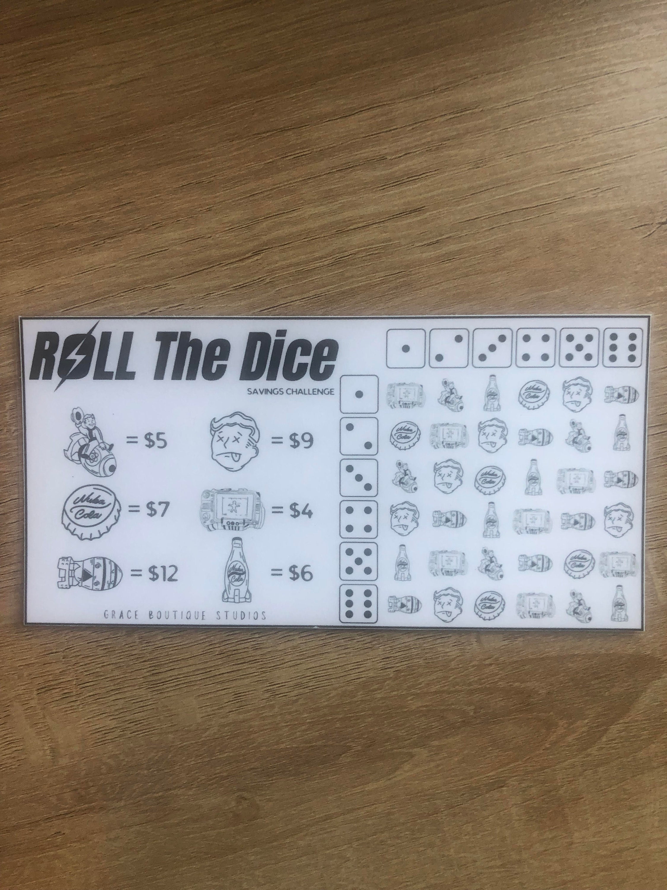 Fallout Roll the Dice | Game | Tracker, Handmade Envelope, Matching ...