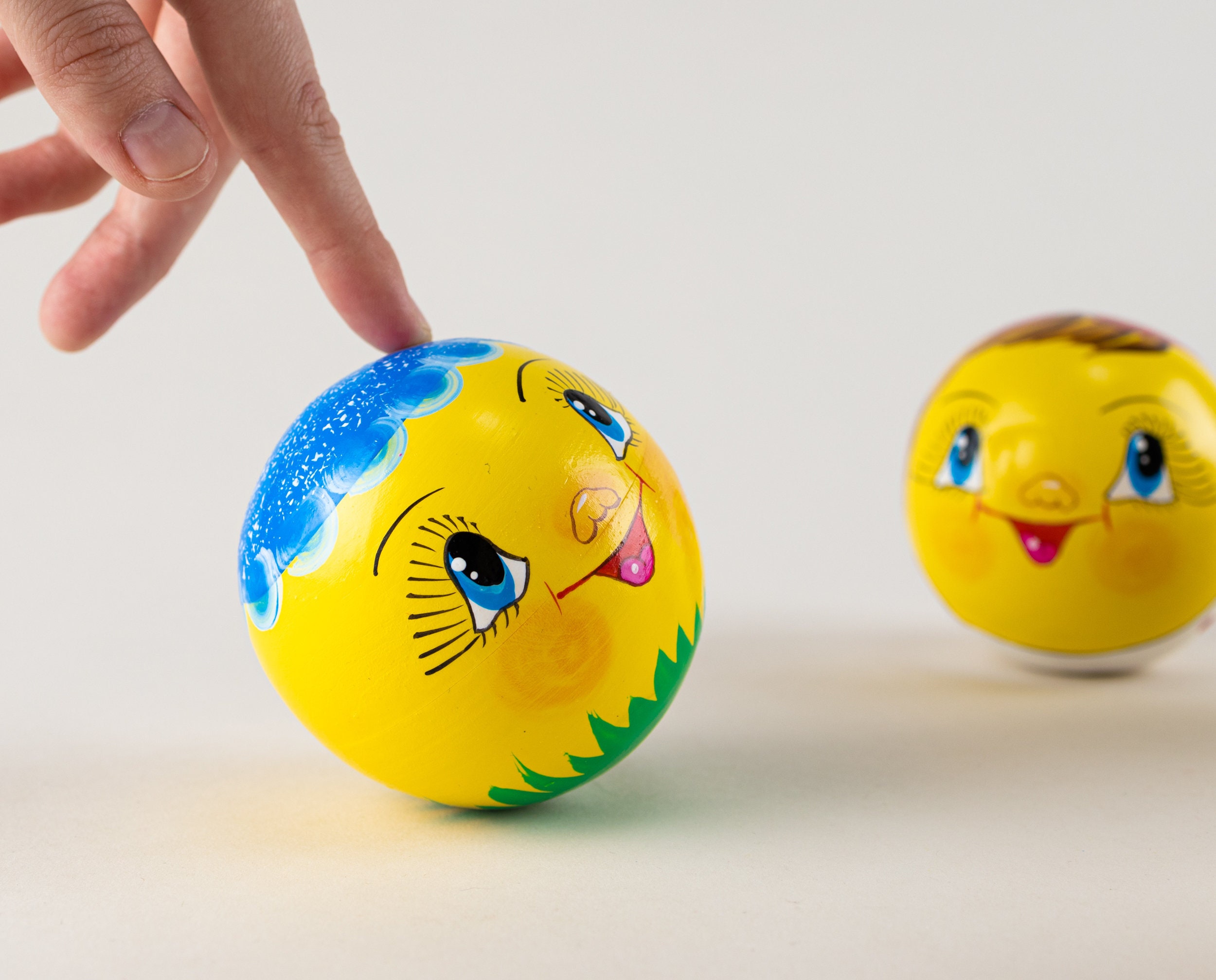 Musical roly poly doll Wooden ball roly poly toy Roly-poly | Etsy