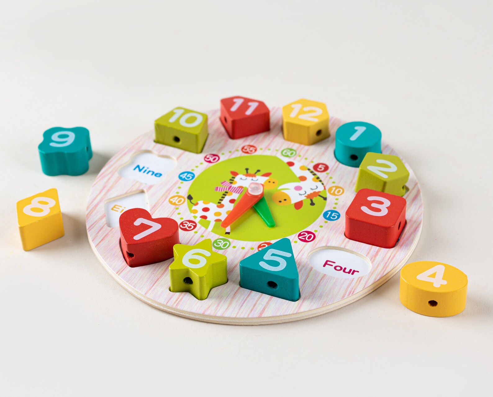 Wooden learning time clock Time learning shape puzzle | Etsy