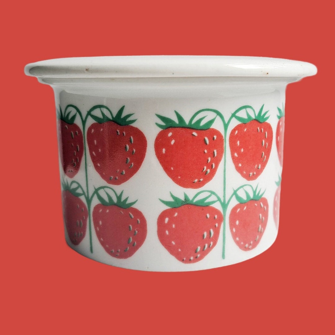 Rare Vintage 1970s Arabia Pottery, Strawberry Design Jam Pot With Lid ...