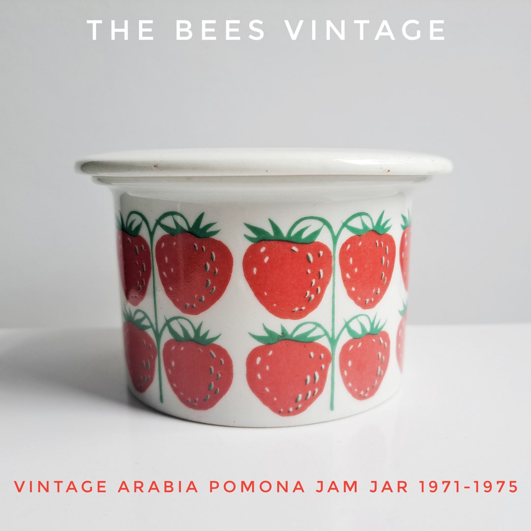 Rare Vintage 1970s Arabia Pottery, Strawberry Design Jam Pot With Lid ...
