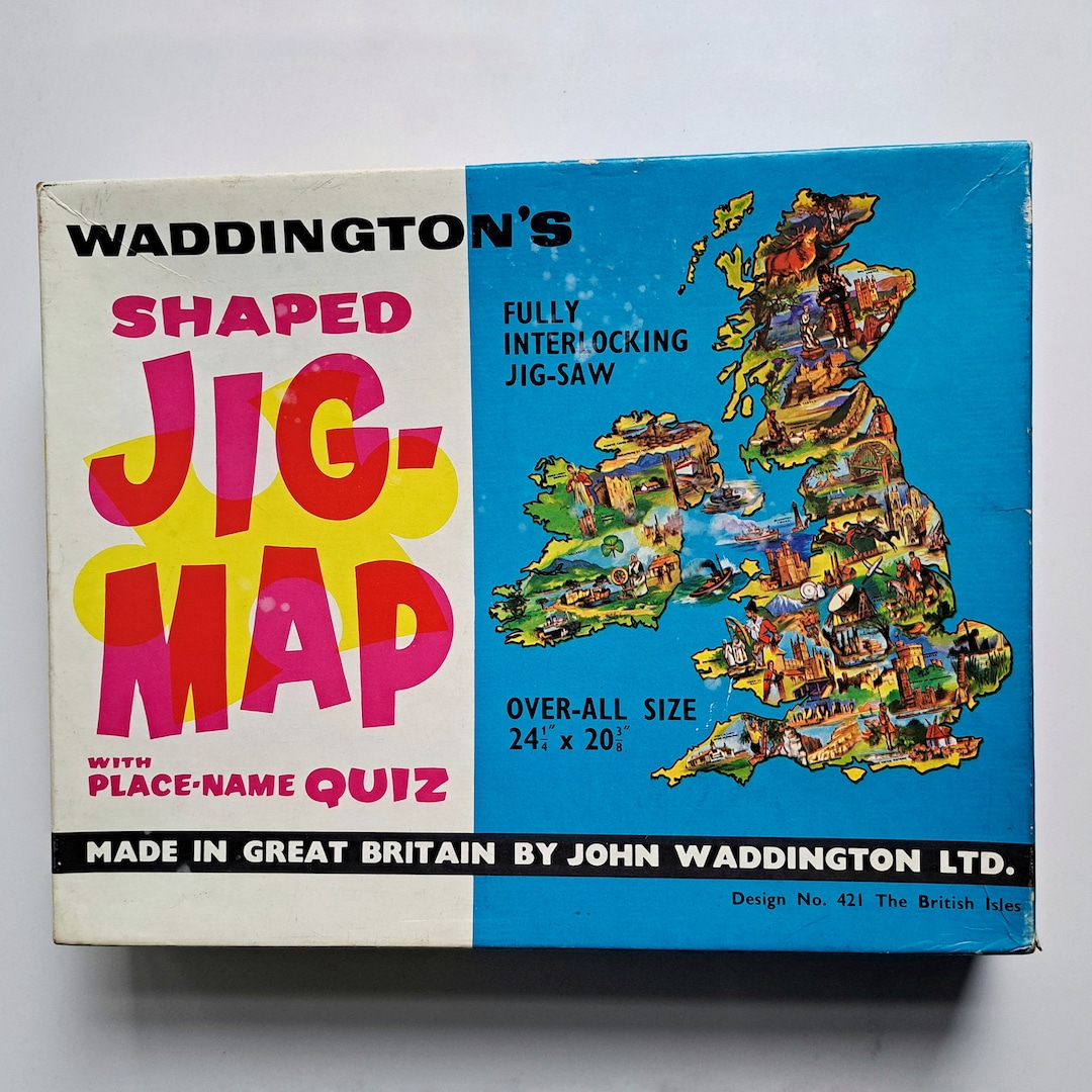 Vintage 1970s Waddingtons Jig-map Jigsaw of the British Isles. Design ...
