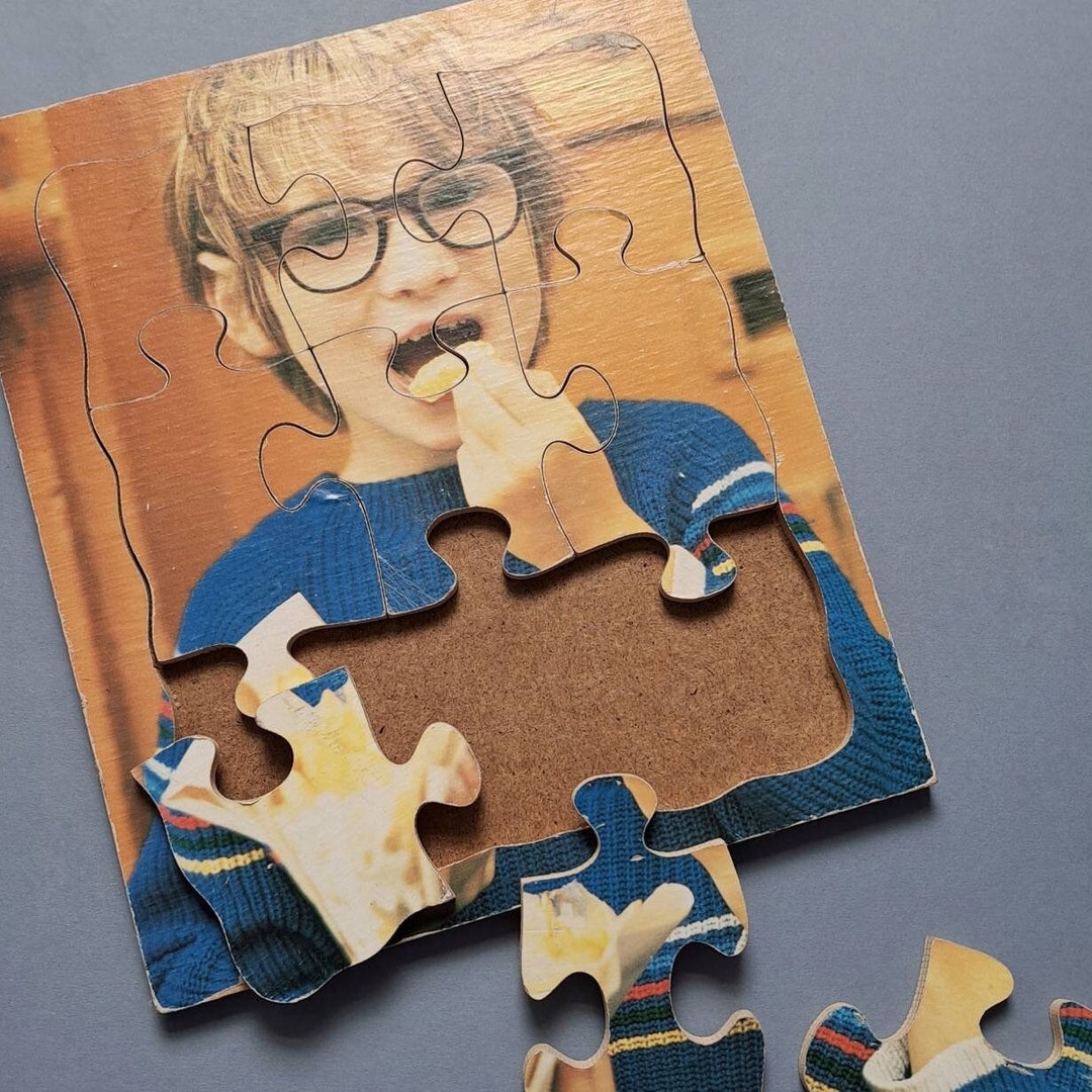 Fun 1970s Wooden Puzzle of a Boy Eating Chips. Vintage 70s Puzzle for ...