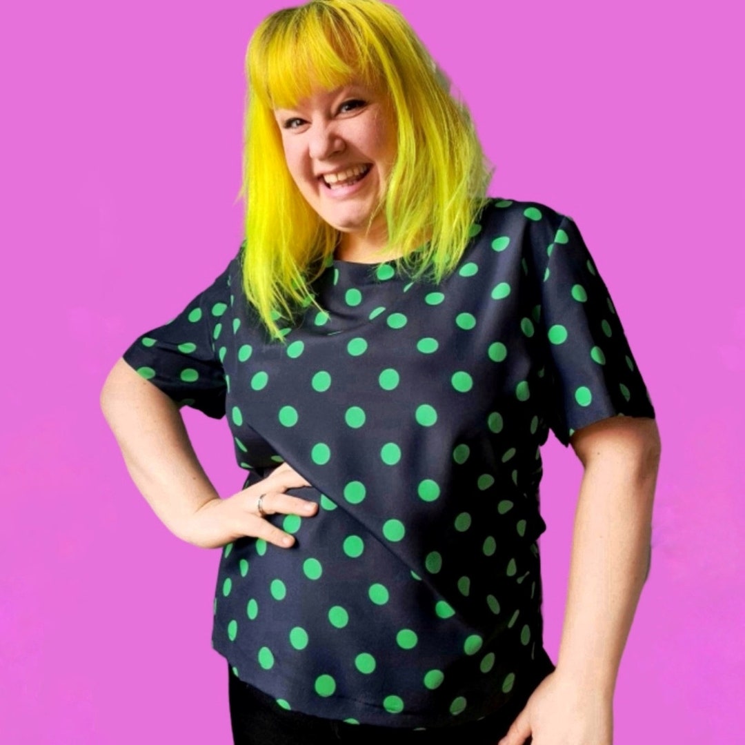 Vintage Green Spotty Short Sleeved Top by Jacques Vert. 1980s Vintage ...