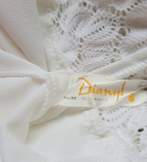 French 1970s white boho negligee robe with short slee… - Gem