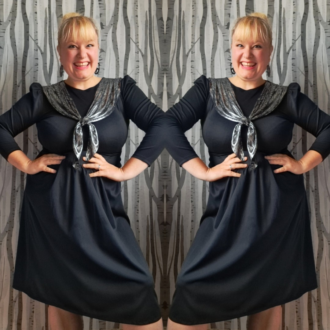 Amazing 1980s Little Black Dress With a Shiny Silver Sailor - Etsy