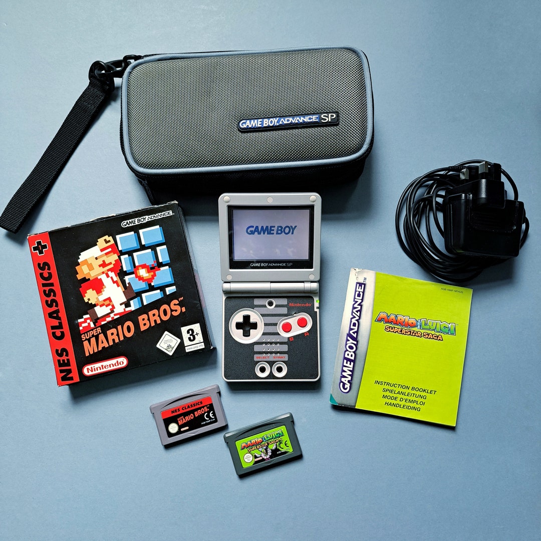 Vintage 2002 Gameboy Advance SP Handheld Console With Case, Charger and ...