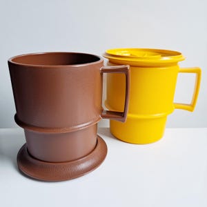 Vintage 1970s Tupperware 1312 Mugs With Lids. Set of Four 70s Orange ...