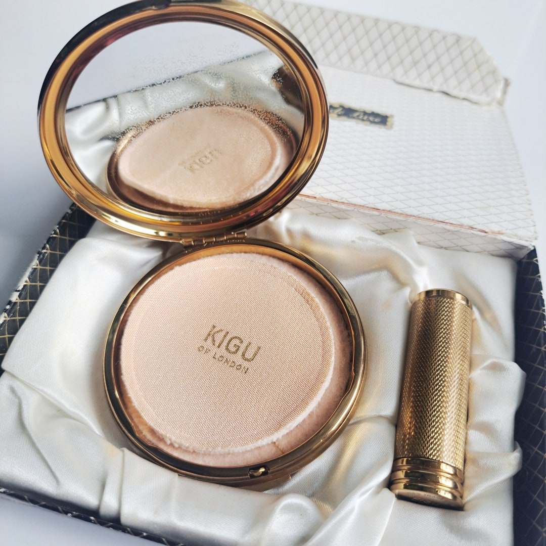 Vintage 1950s Kigu Powder Compact and Lipstick Case in Original ...