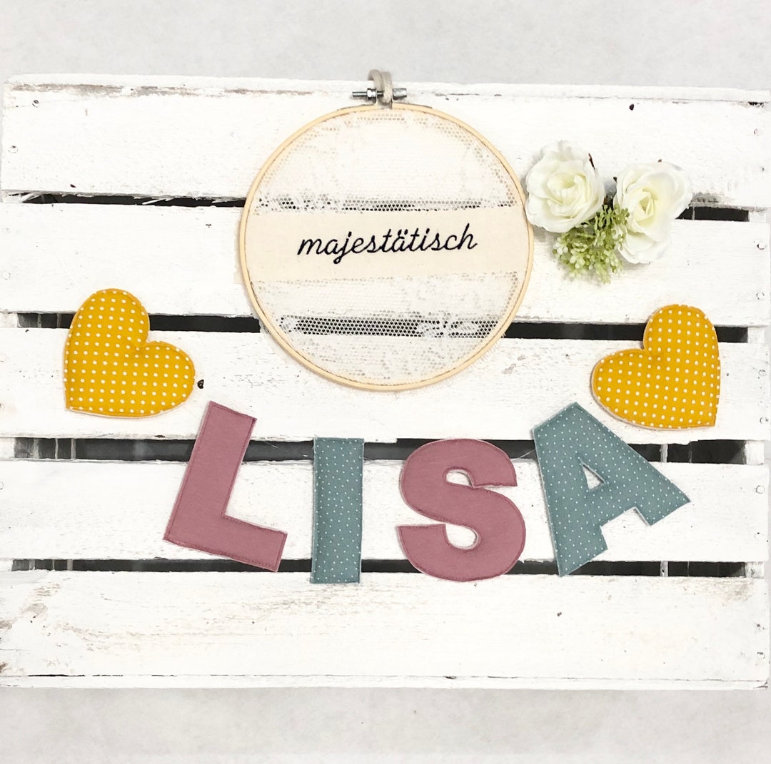 Name Necklace, Letter Garland Mustard Yellow-mint-dusty Rose - Etsy