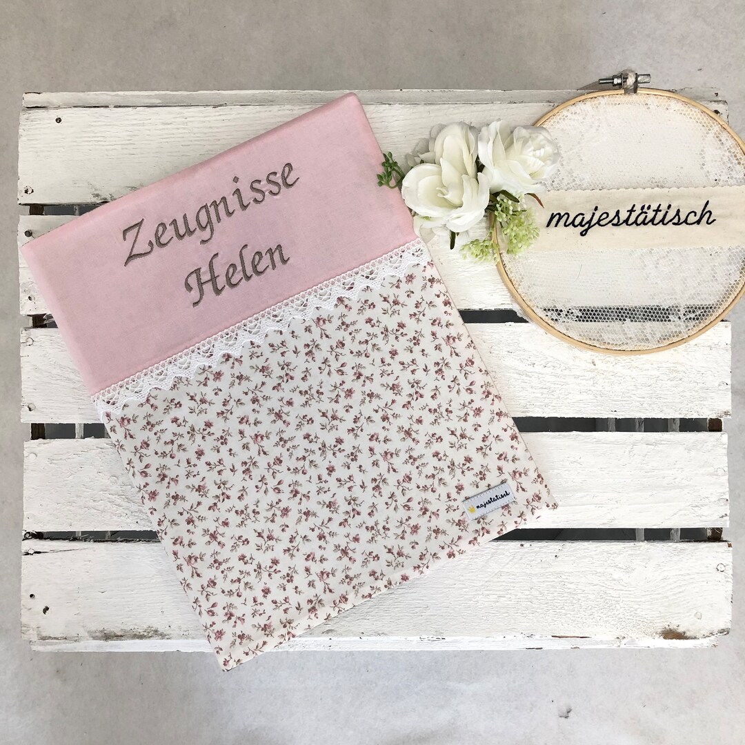 Certificate Folder helen Made of Fabric With Embroidery - Etsy