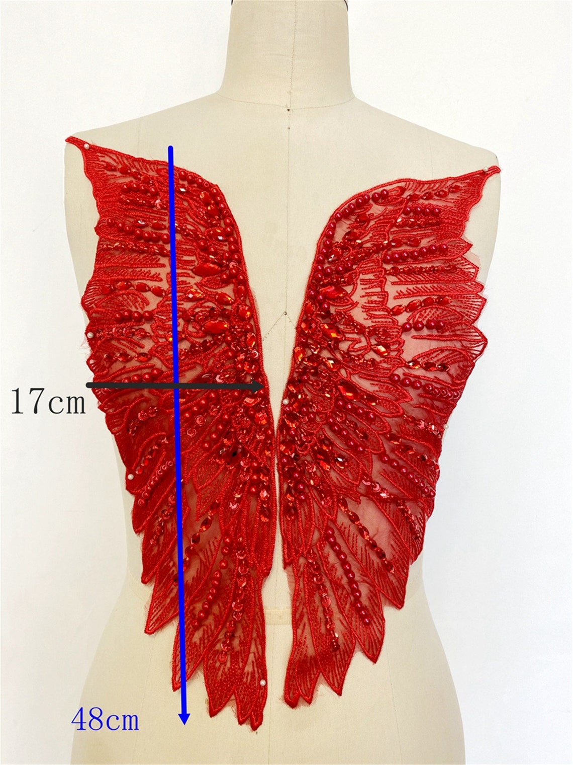 Angel Wing Lace Applique Organza Rhinestone Appliques With 3D - Etsy