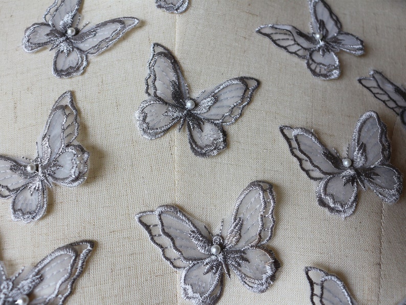 3D Butterfly Double Layer Lace Applique Organza Patch for - Etsy