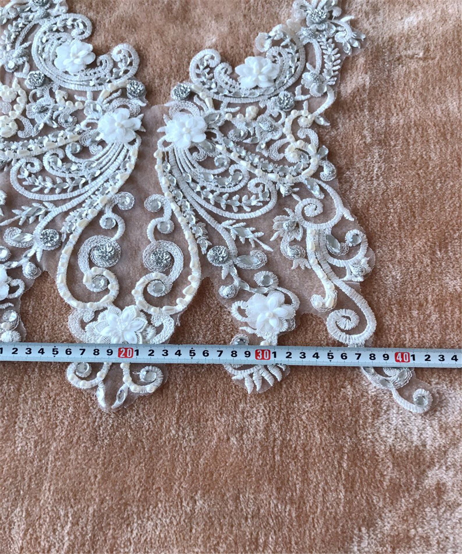 Bodice Rhinestone Appliques Lace Applique With Beads for - Etsy