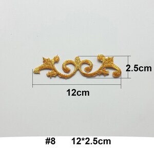 Gold Lace Applique Embroidery Patch for Bridal Dress Embellishment ...