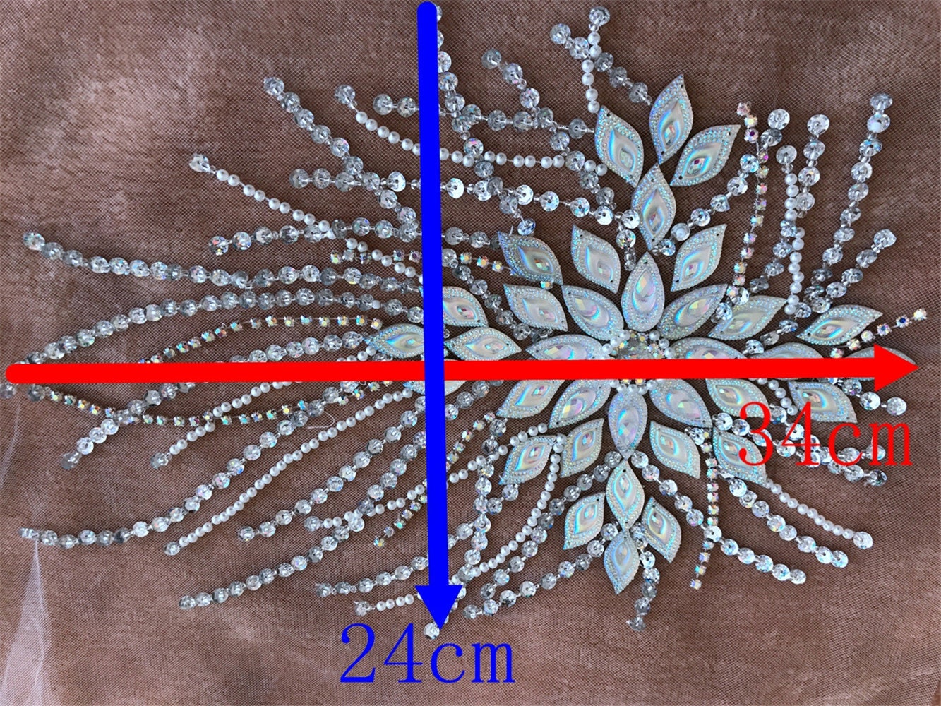 Handmade Bodice Lace Applique Rhinestone Appliques With Sequin Beads ...