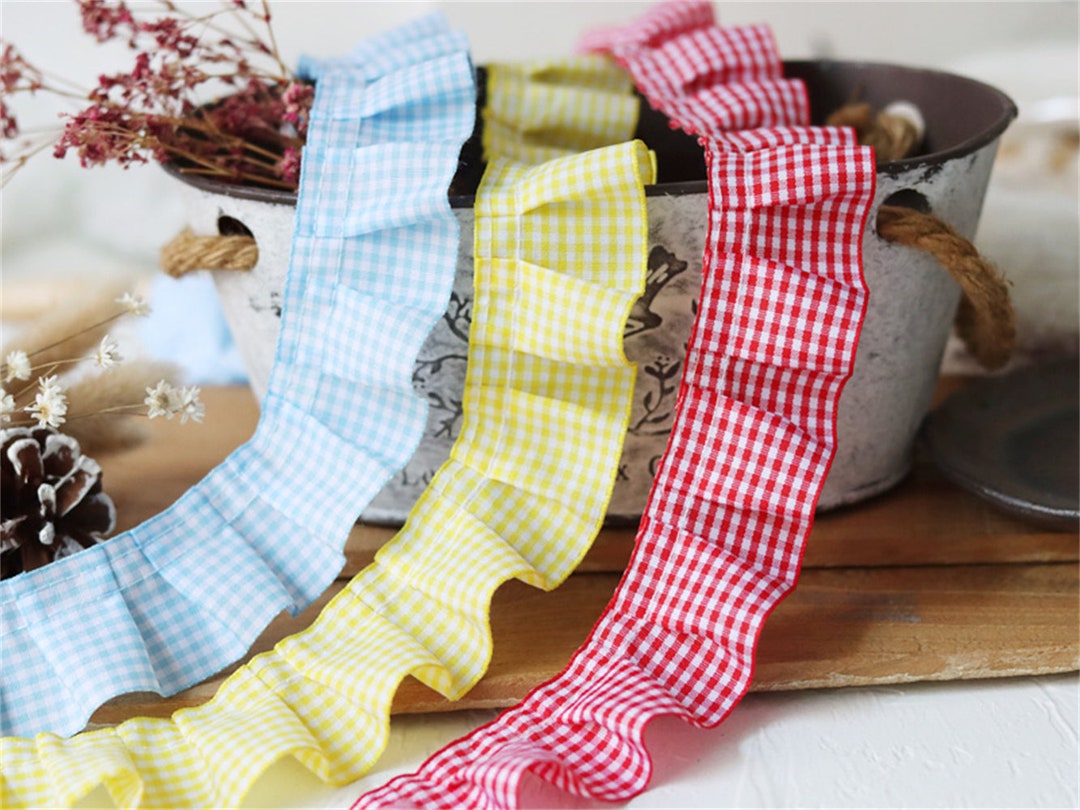 Checked Ruffled Trim Pleated Folded Edging for Stage Dresss Decoration ...