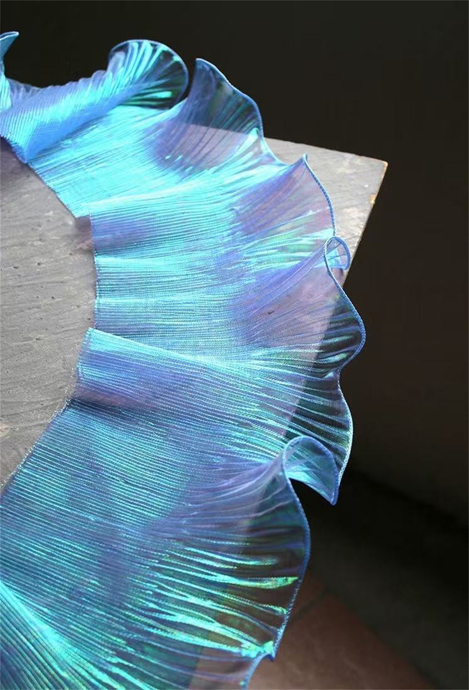Pleated Ruffled Lace Trim Transparent Trim for Stage Dress Decoration ...