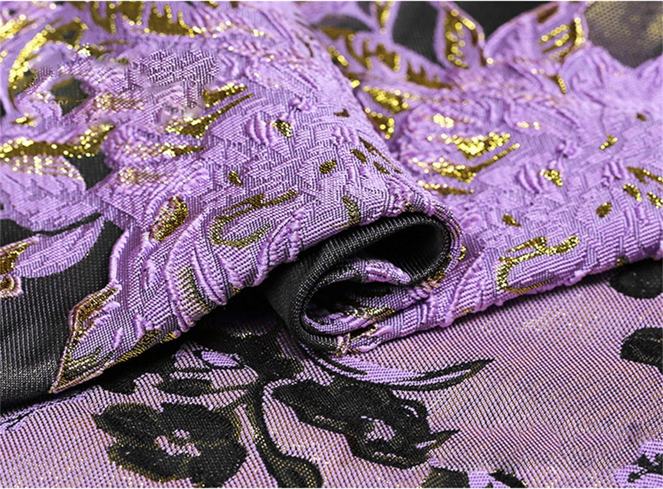 Relief Floral Jacquard Fabric Polyeter Brocade Material for | Etsy