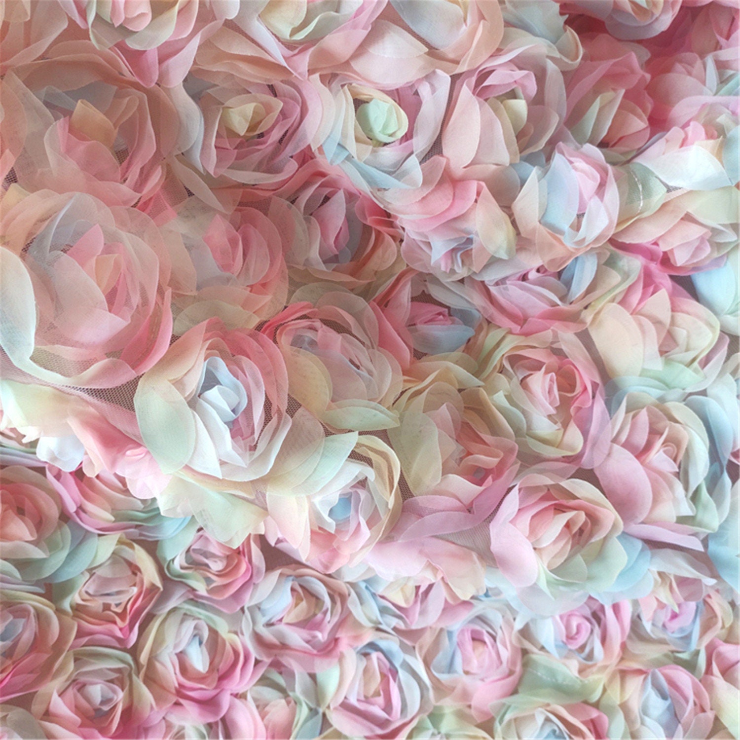3D Flower Chiffon Lace Fabric Pink Rose Flower Fabric for Girl - Etsy
